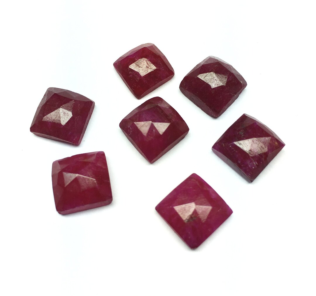 Ruby Square Rose Cut Cabochon: Loose Gemstone (4x4 MM to 10x10 MM) - Etsy