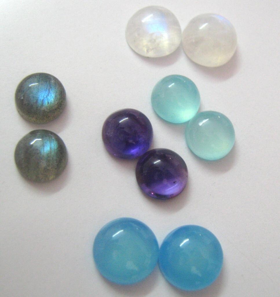Lot of Mix Gemstone LabradoriteBlue ChalcedonyAmethystAqua | Etsy