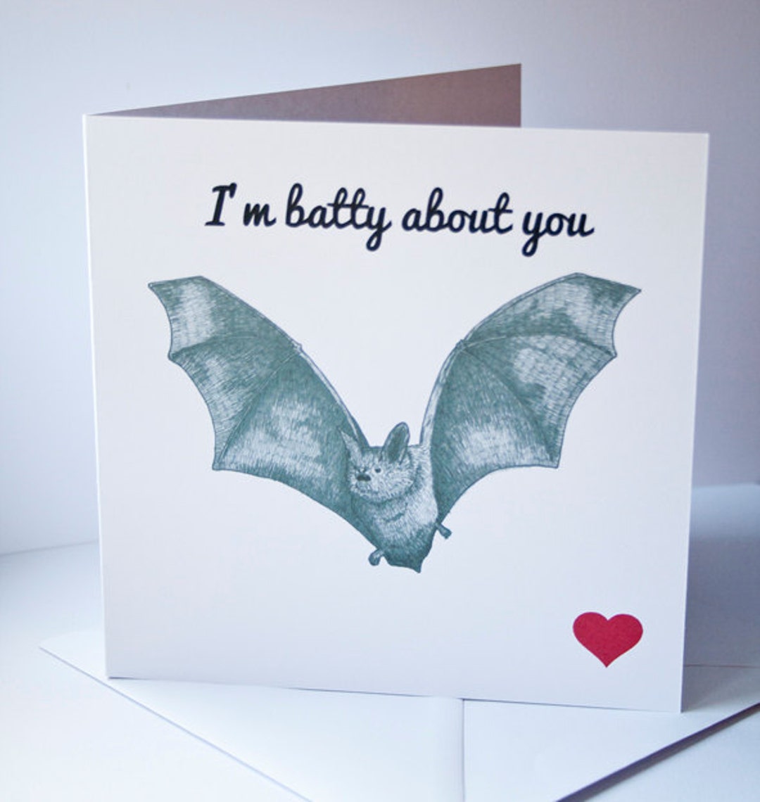 I'm Batty About You Valentines Card - Etsy