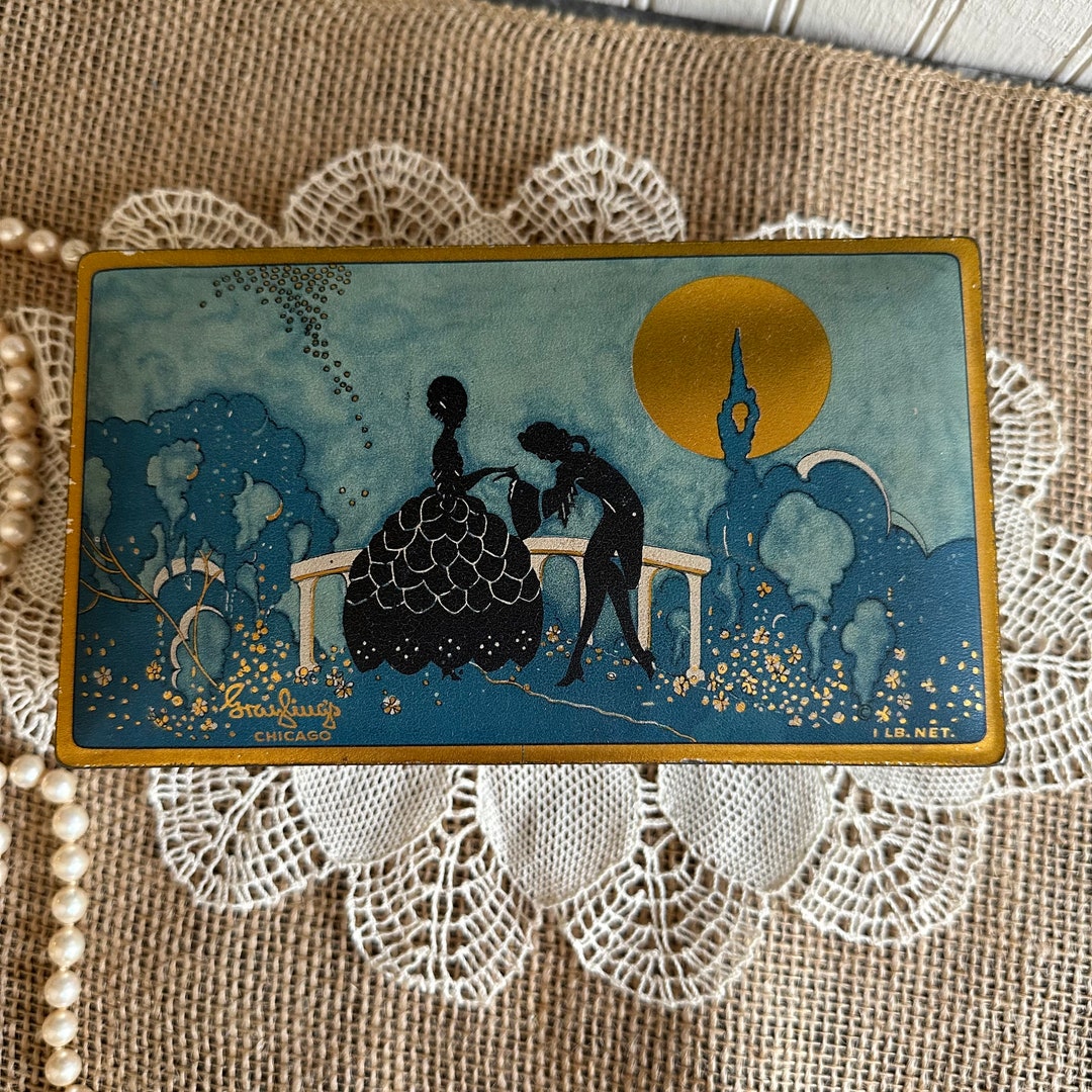 Antique Candy Tin/rare 1920 Art Deco Canco Tin/henry Clive - Etsy