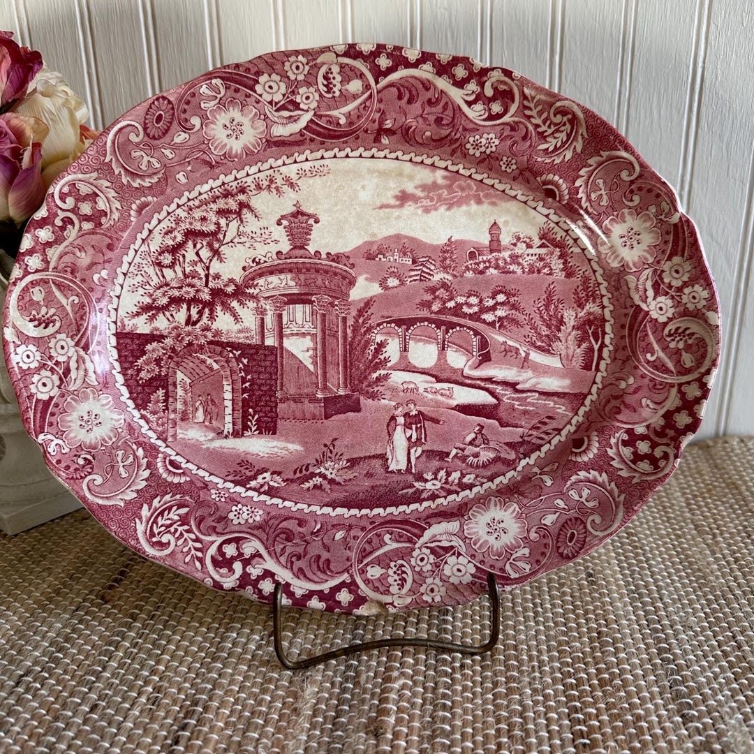 Red Transferware Platter/wr Midwinter Landscapes - Etsy