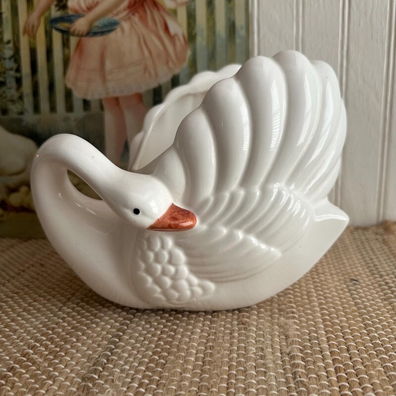 Ceramic Swan Planter - Etsy