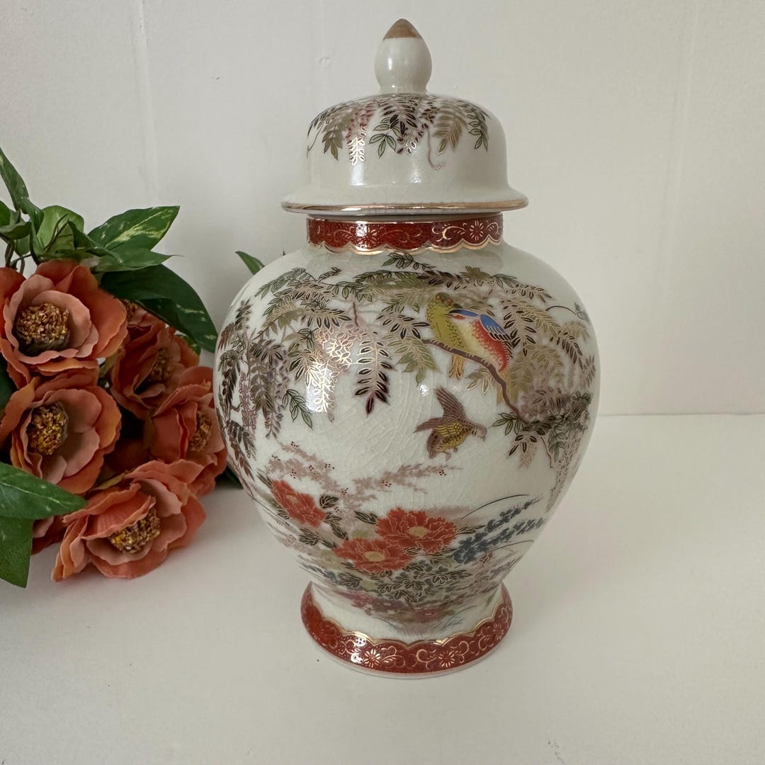 Vintage Satsuma Ginger Jar Japan/bird Themed Jar - Etsy