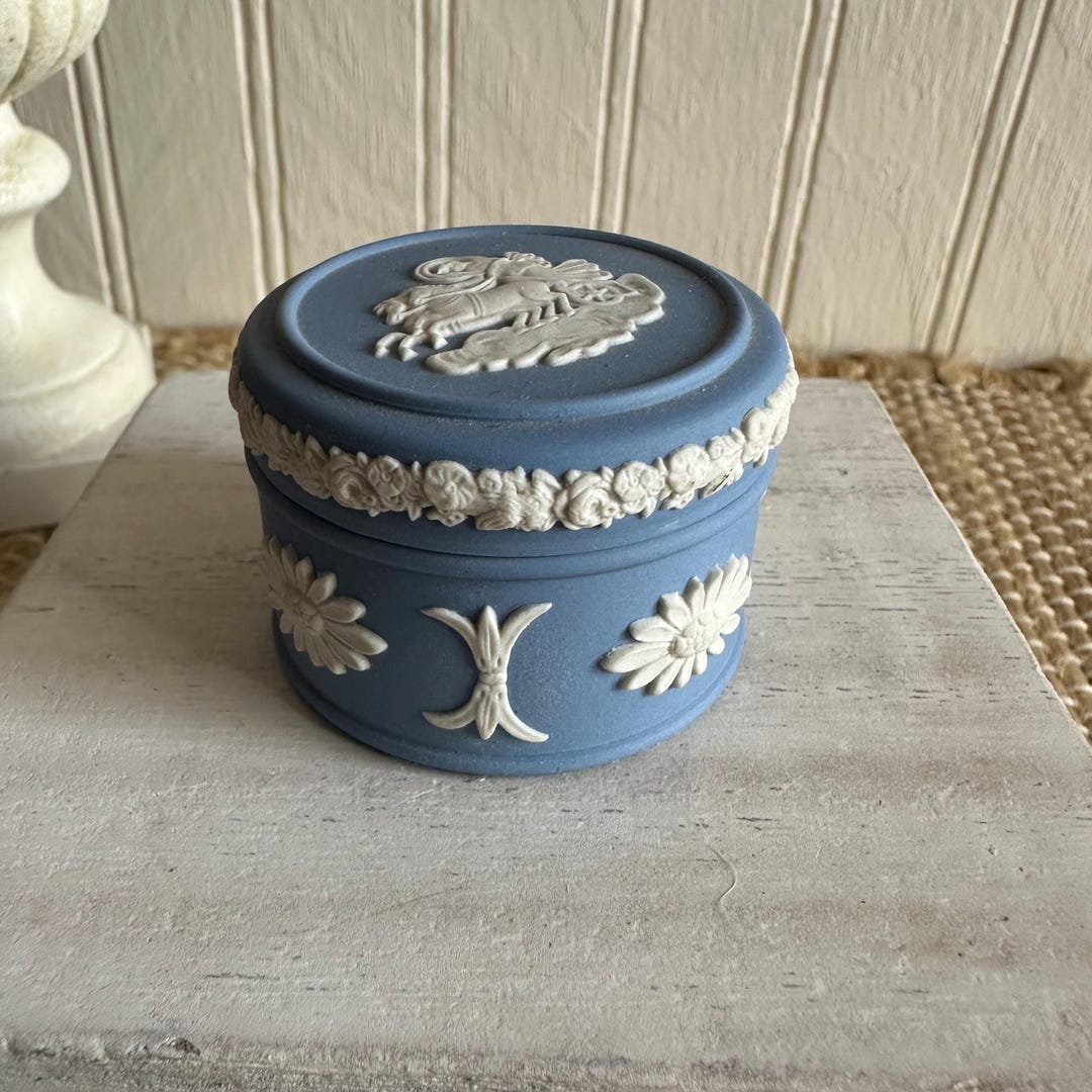 Wedgwood Blue Ring Box/mini Trinket Box Blue Jasperware - Etsy
