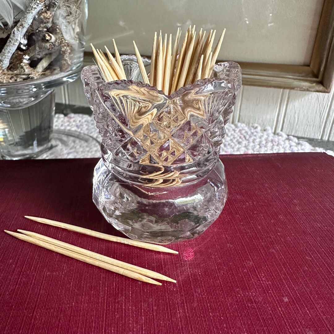 Vintage Glass Toothpick Holder/westmoreland Fan & File Toothpick Holder ...