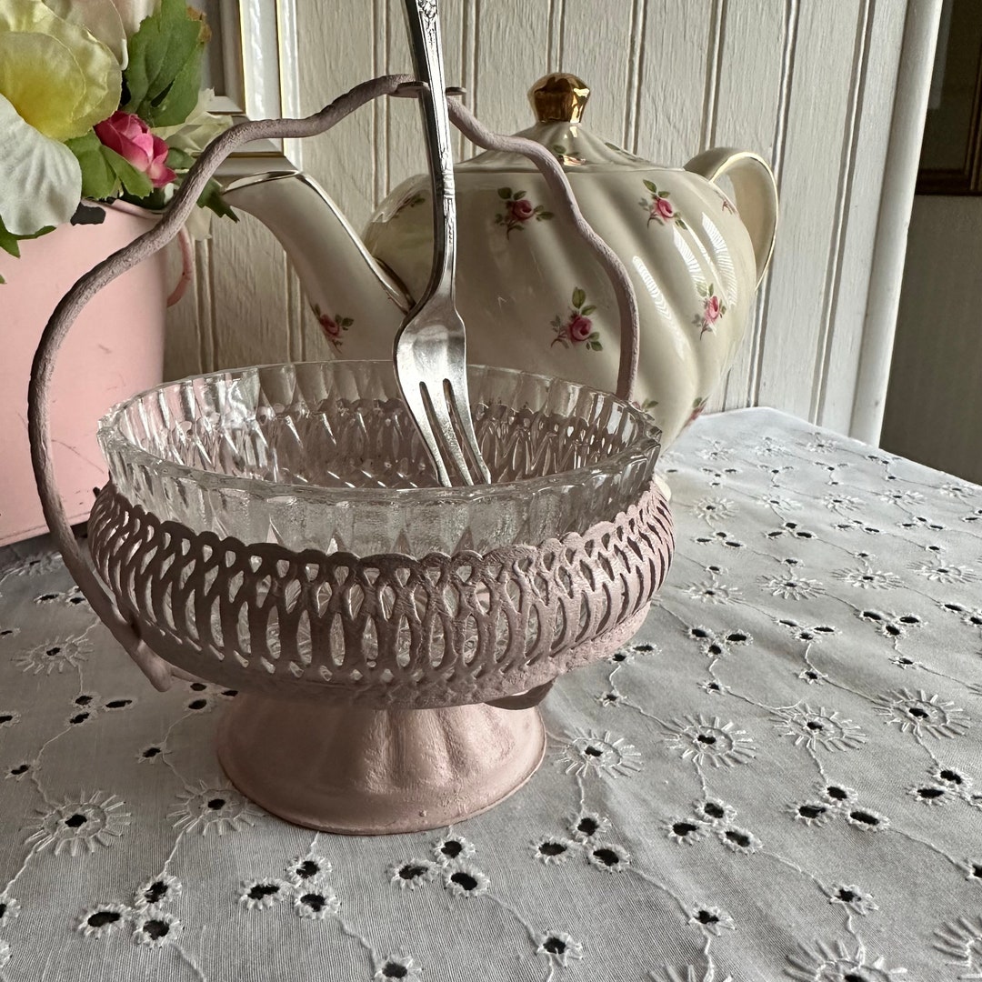 Vintage Relish Dish/hand Painted Relish Dish With Vintage Pickle Fork ...
