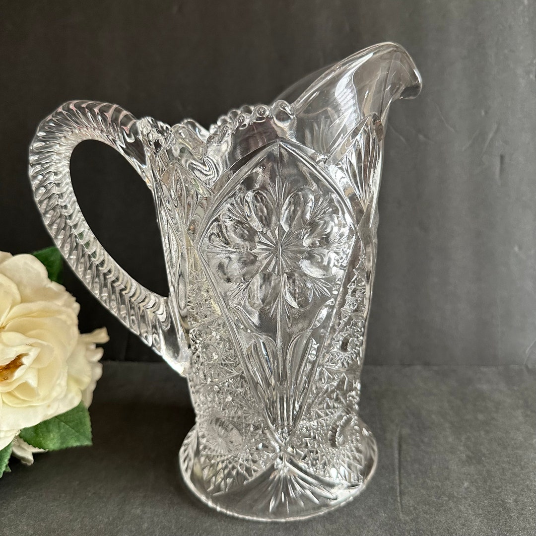 Pressed Glass Pitcher Imperial Glass Cosmos - Etsy