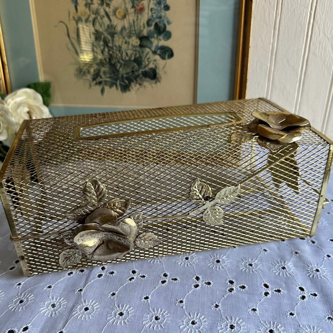 Vintage Tissue Box Cover/mid Century Bath Decor - Etsy