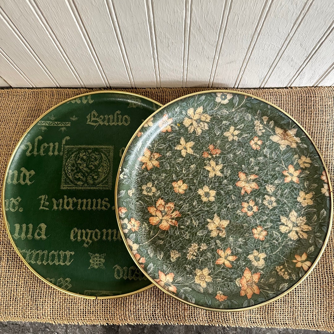 Vintage Round Tray/fiberglass Serving Tray/mcm Bar Tray - Etsy