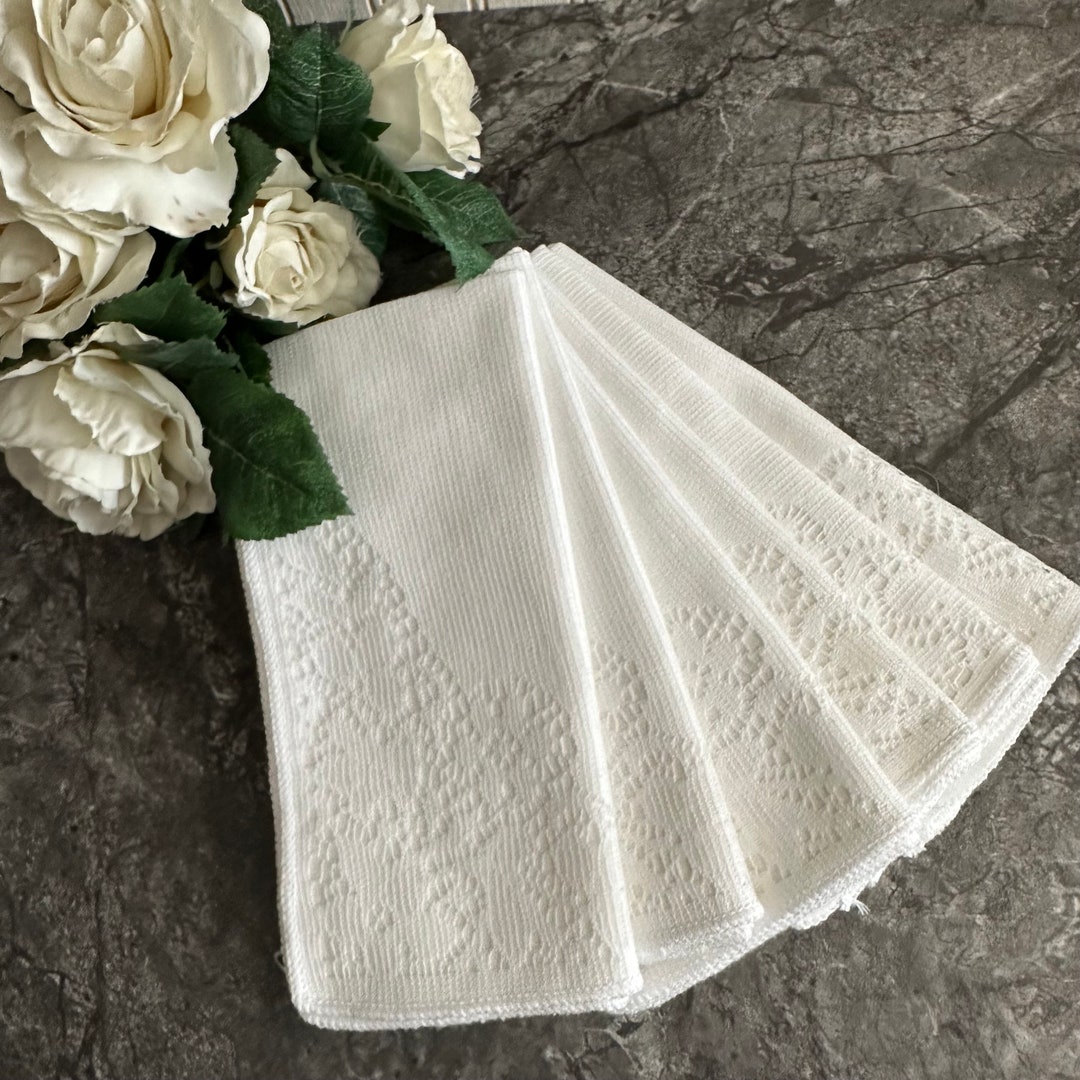 Vintage Quaker Lace Style Napkins Set of Six/retro Lace Serviettes - Etsy