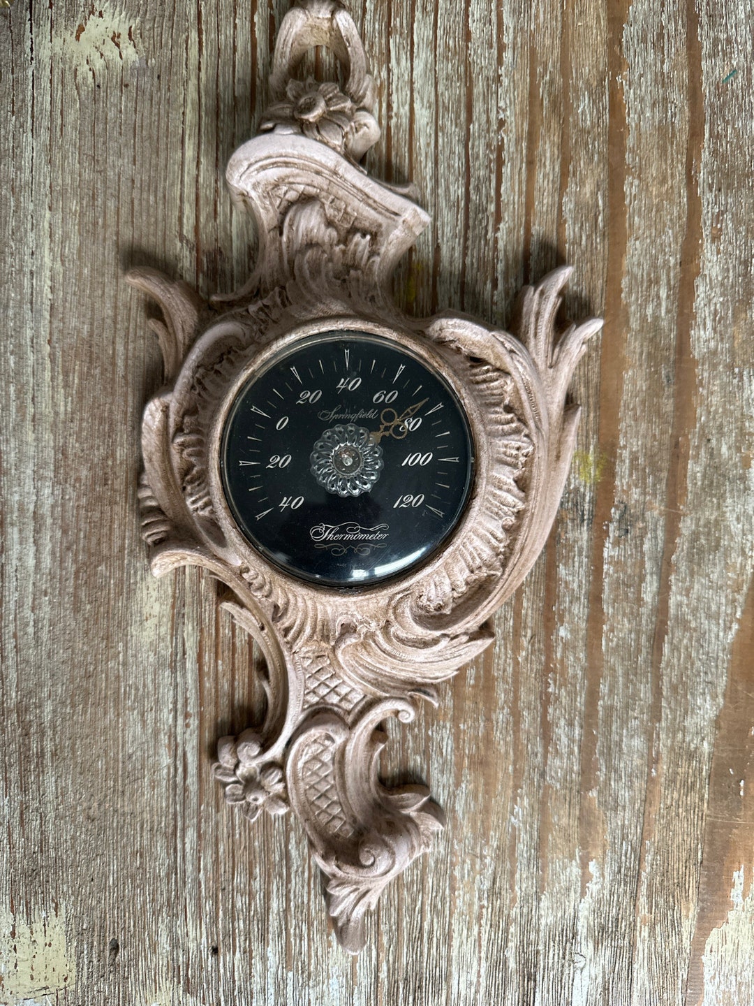 Vintage Baroque Thermometer/springfield Plastic Thermometer - Etsy
