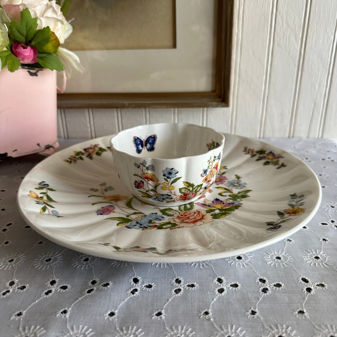 Vintage Aynsley Bone China/aynsley Cottage Garden Platter and - Etsy