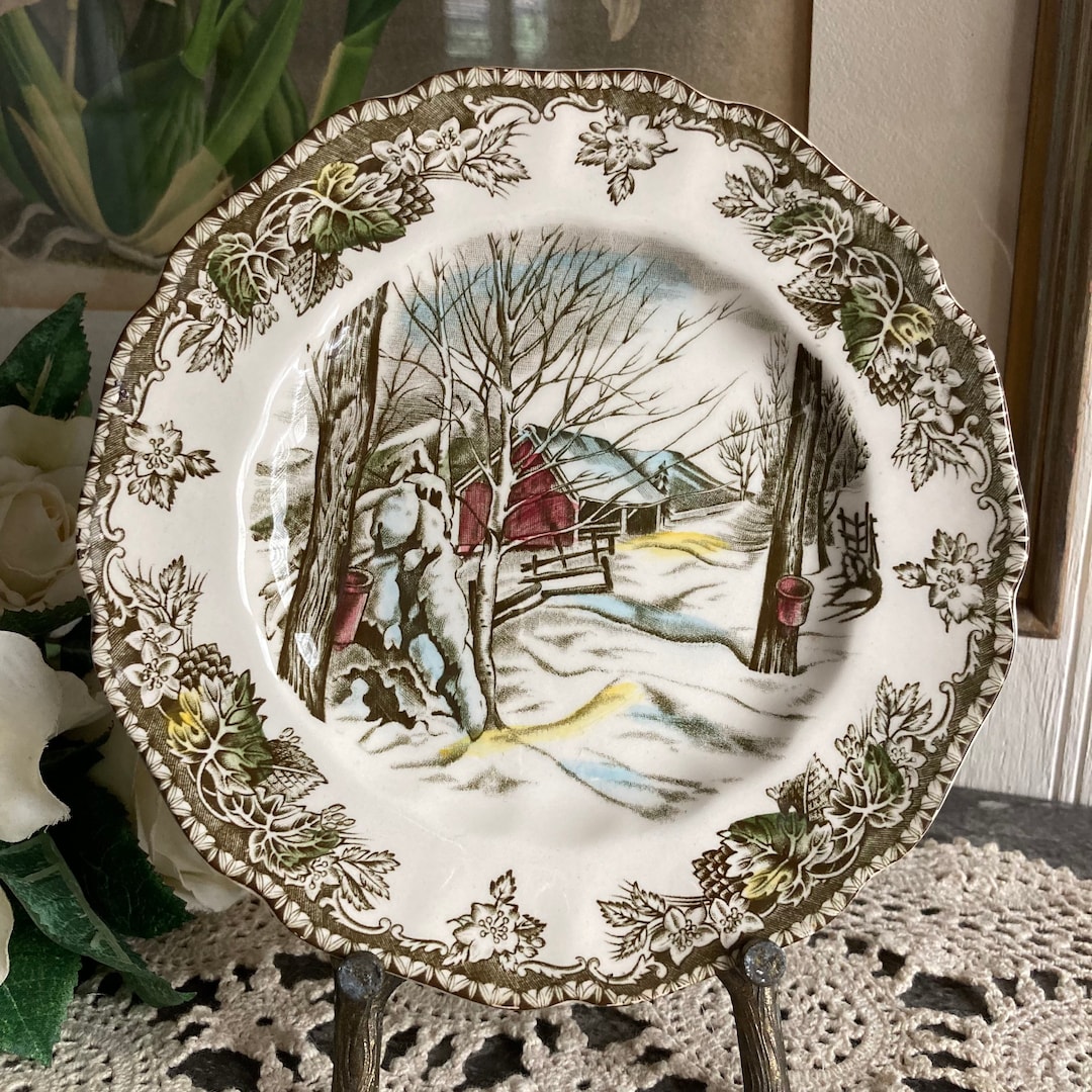 Friendly Village Bread and Butter Plates/sugar Maple/johnson Bros ...