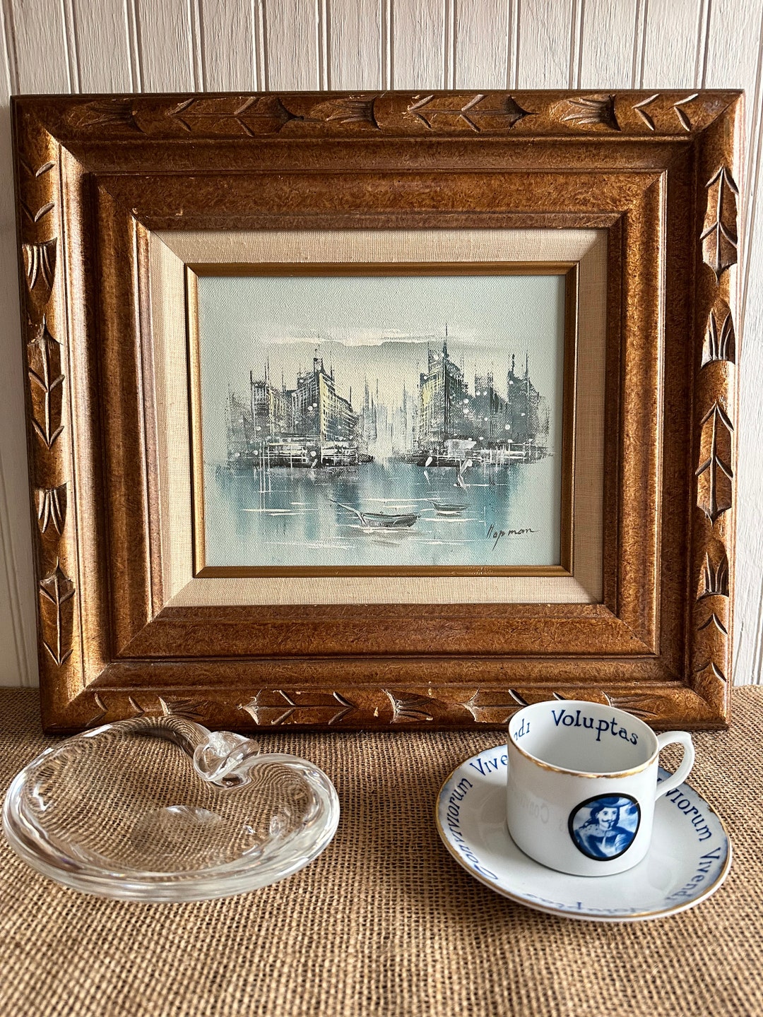 Vintage Futurist Cityscape Oil Painting Signed Hopman, Framed - Etsy