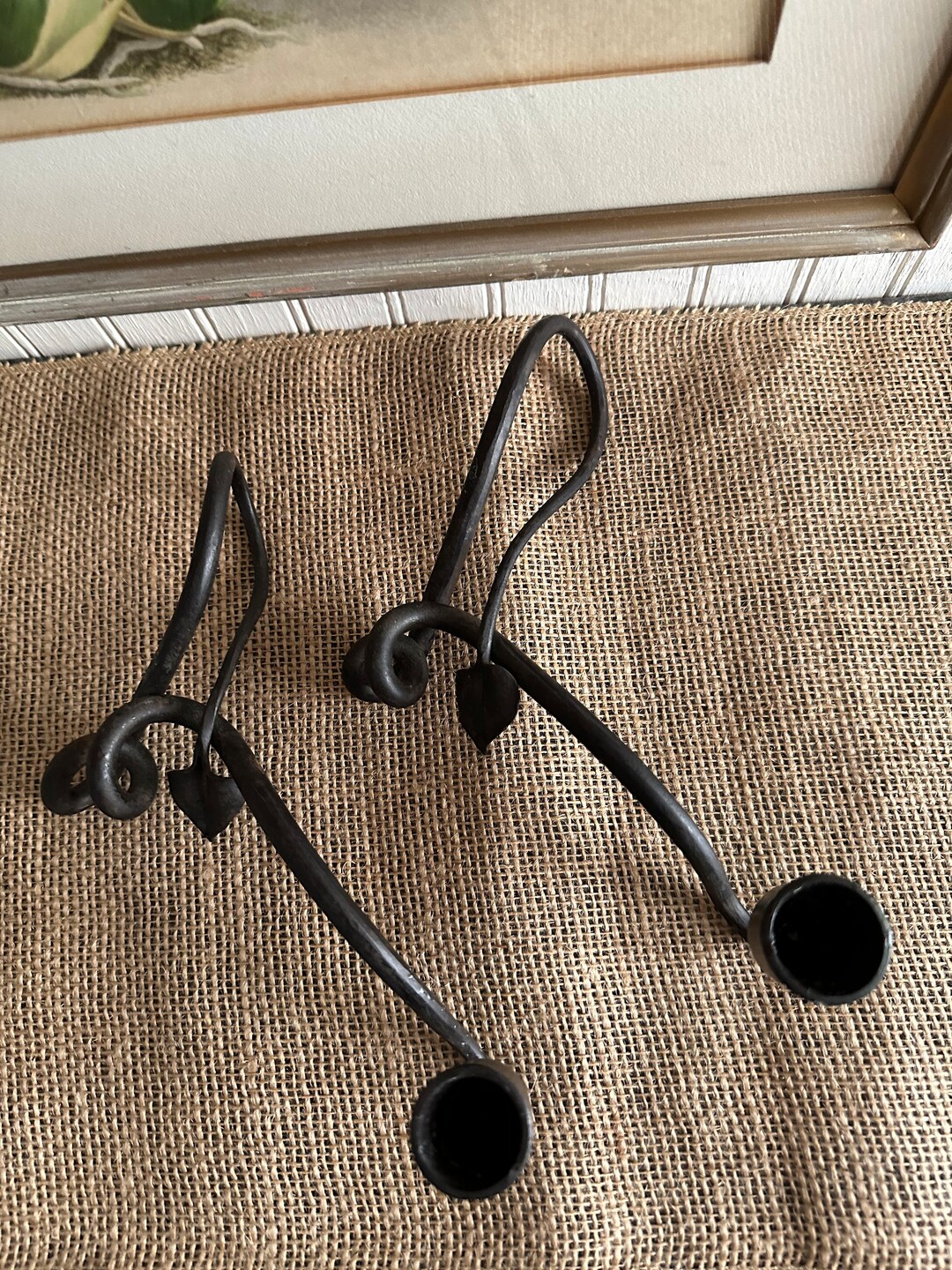 Hand Forged Candlesticks Pair - Etsy