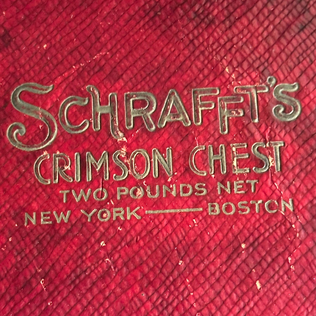 Schraffts Candy Tin/crimson Chest 2 Lb/rustic Brocante Tin Box - Etsy