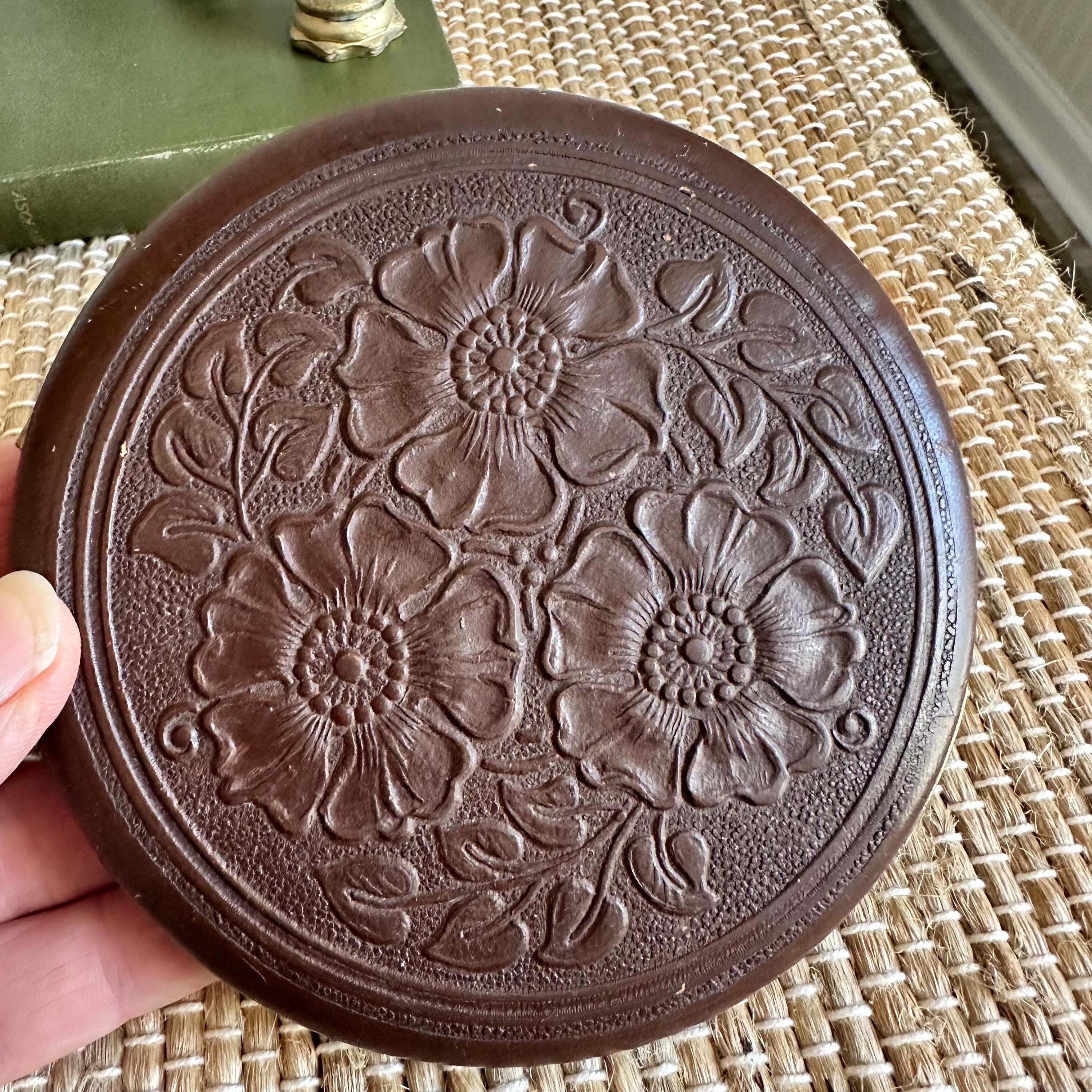 Vintage Mirror Compact/leather Pocket Mirror - Etsy