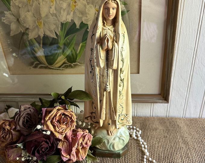 Vintage Chalkware Lady of Fatima/religious Statue/madonna - Etsy