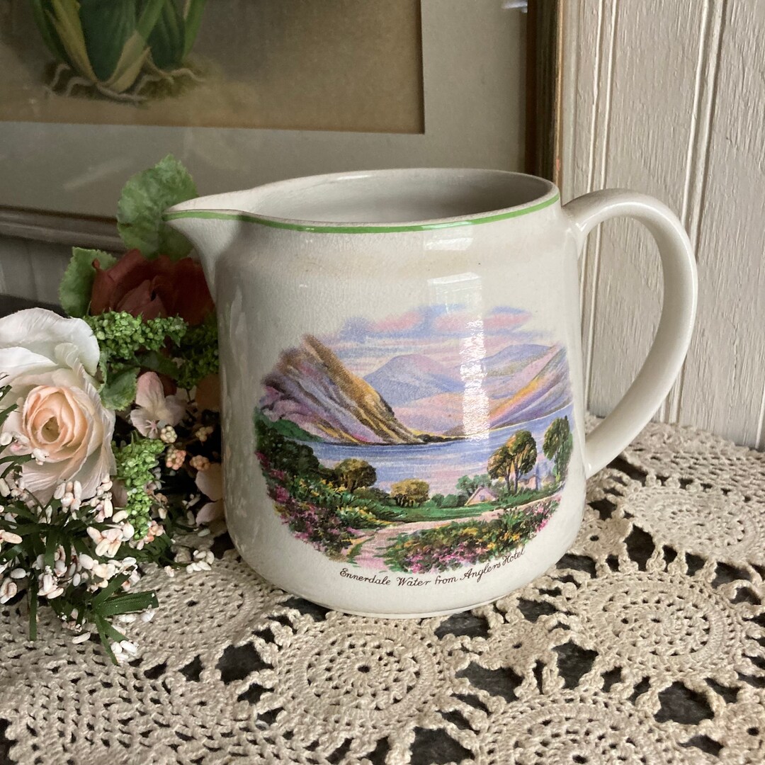 Vintage Water Pitcher/bcm Nelson Ware Pitcher Anglers Hotel - Etsy