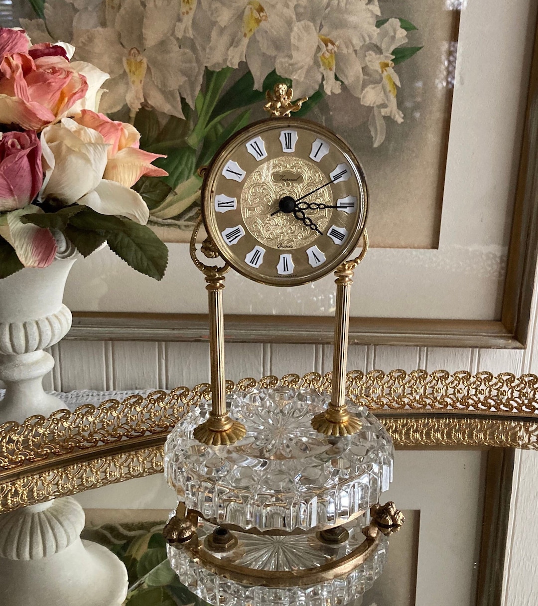 Vintage Mantle Clock/imperial Anniversary Clock W Germany - Elegant ...