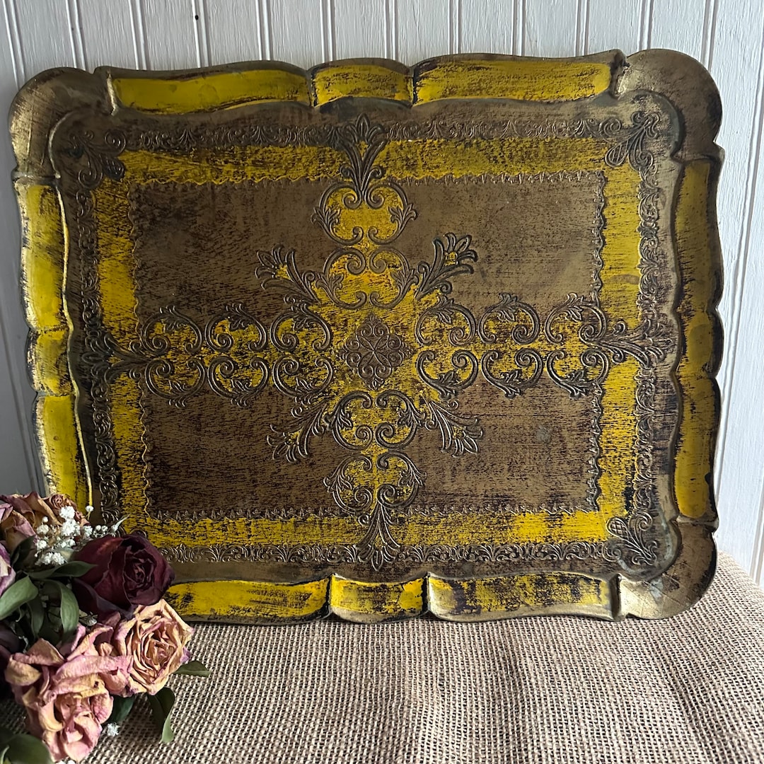 Shabby Chic Serving Tray/vintage Wooden Tray/florentine Serving Tray ...