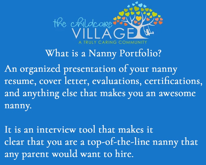 Nanny Interview Portfolio Kit Nanny Resume Template Set | Etsy
