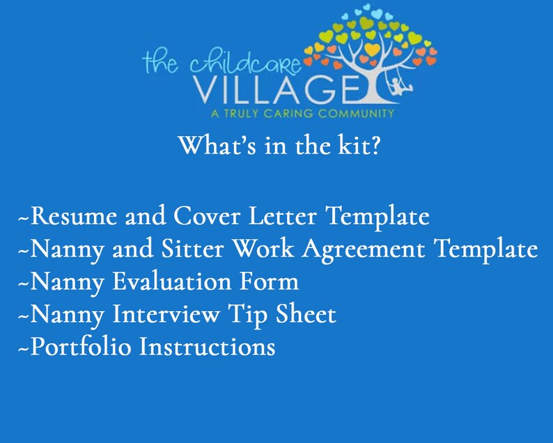 Nanny Interview Portfolio Kit Nanny Resume Template Set | Etsy