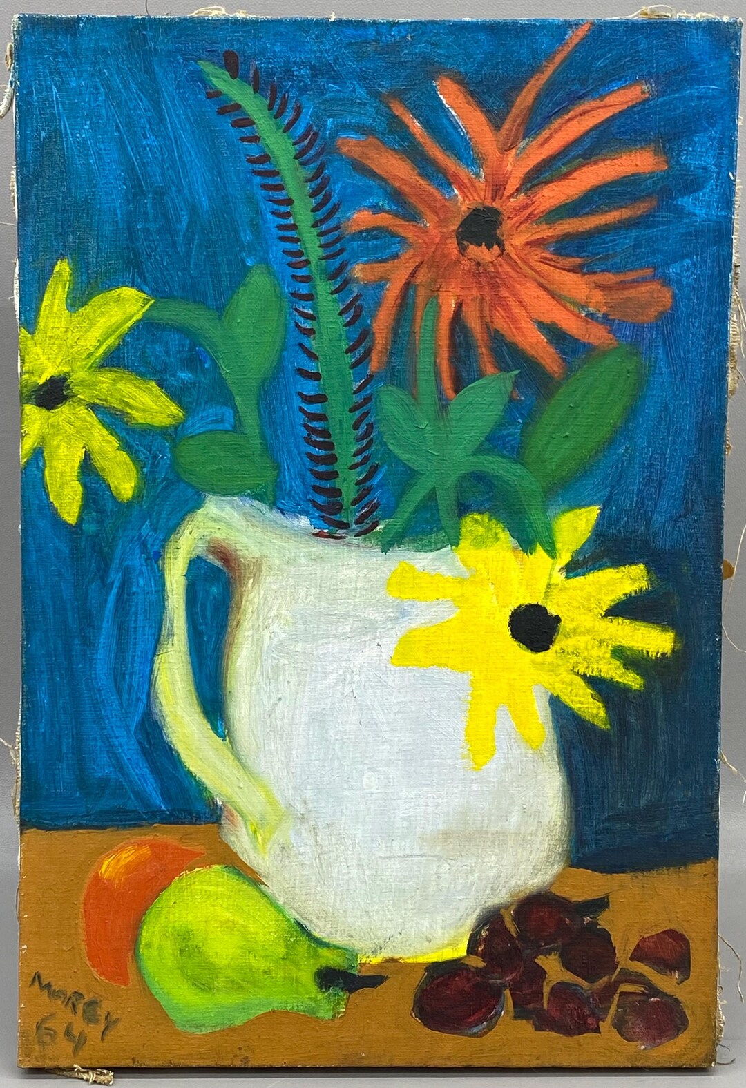 Colorful Florida Modernist Floral Still Life Painting, 1964 - Etsy