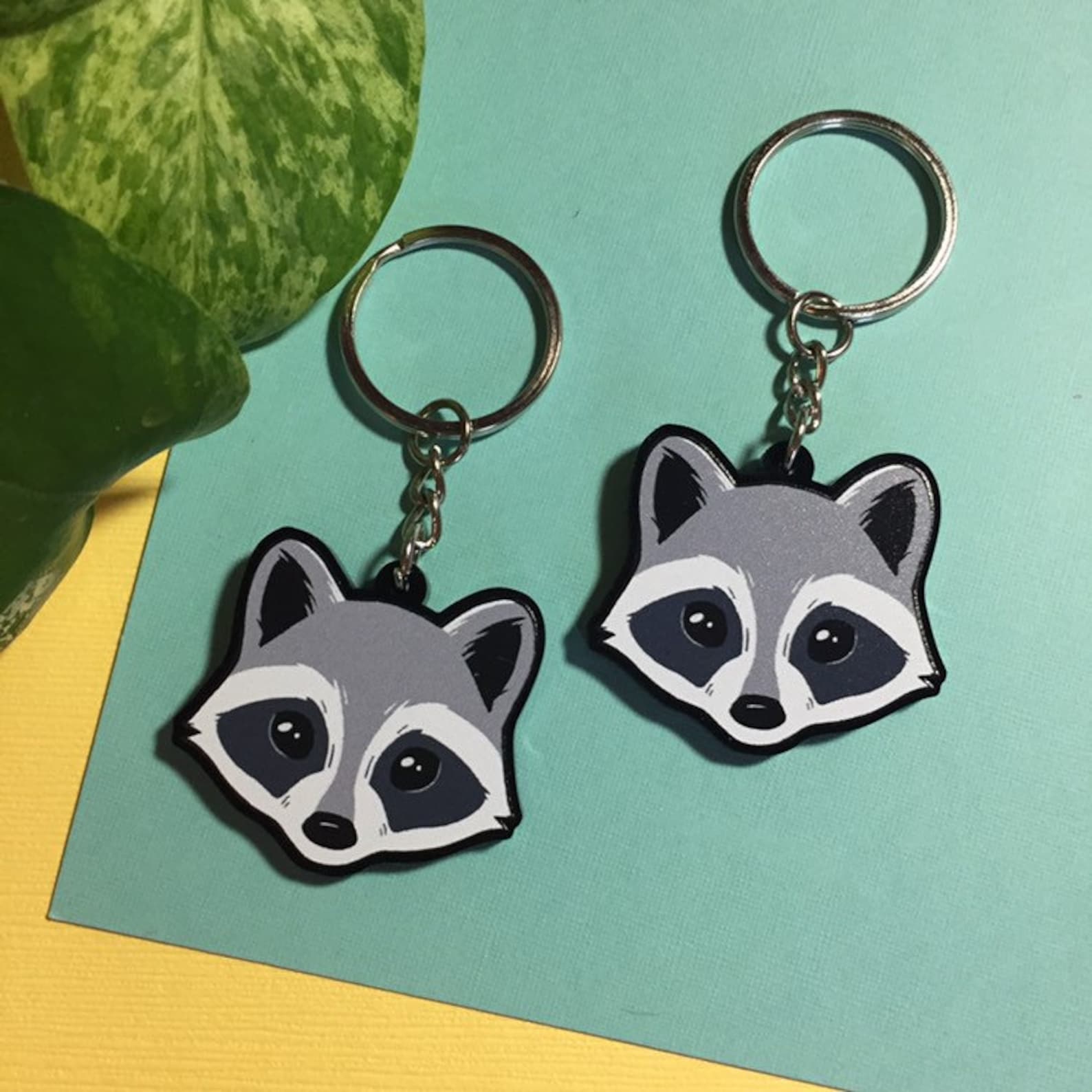 Cute Raccoon Keychain Raccoon Keyring Raccoon Charm Cute | Etsy