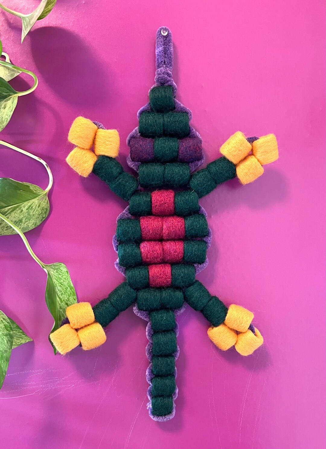 Needle Felted Bead Lizard 90s Nostalgia - Etsy