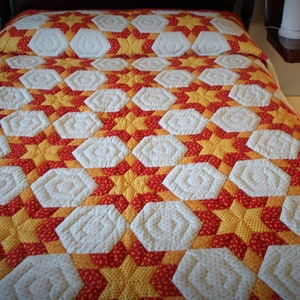 Showstopper! Vintage Double Star Quilt. Handmade From Virginia ...