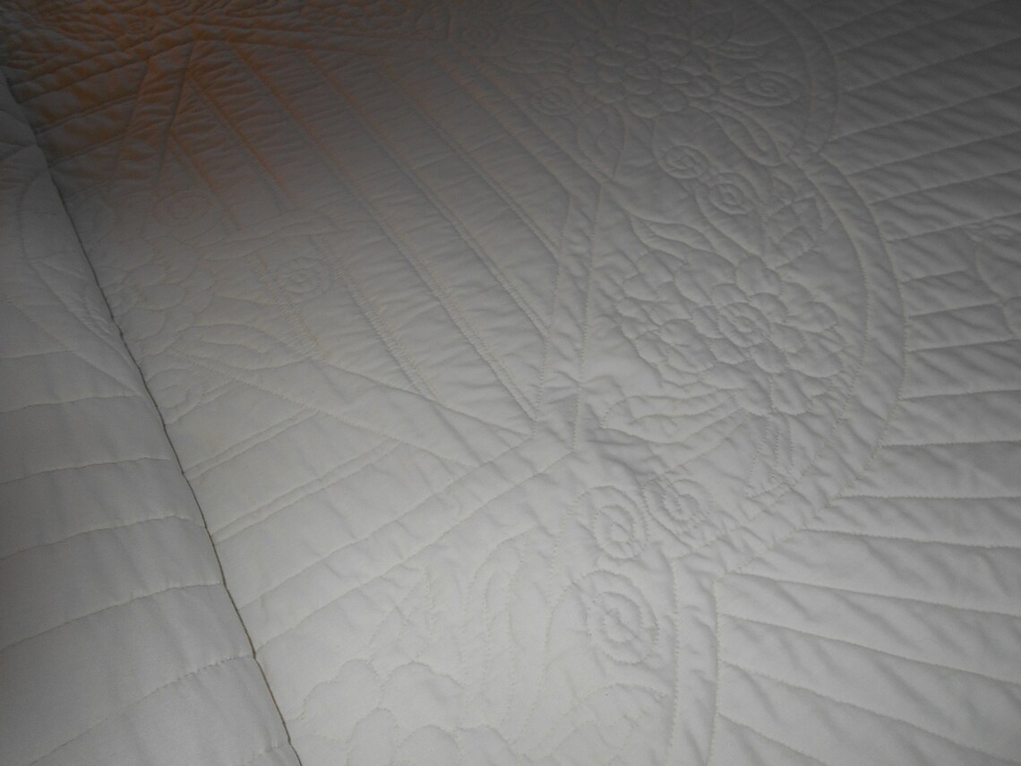 Classic Solid Cream Whole-cloth Quilt. Excellent Hand | Etsy