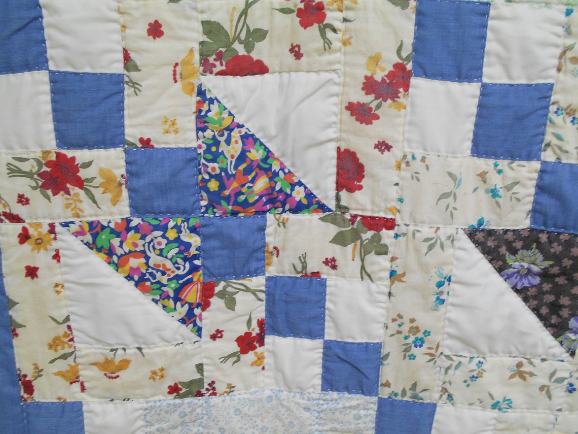 Vintage North Carolina Homemade Quilt. Unique Pattern | Etsy