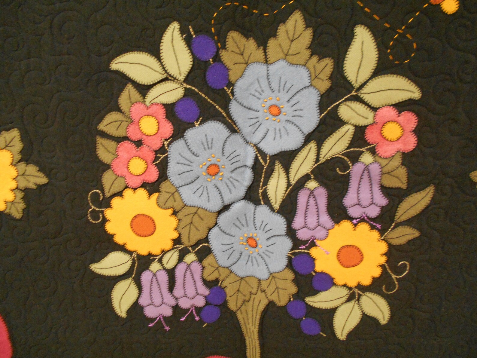 Hand Appliqued Masterpiece posie Bouquet. Wool / - Etsy