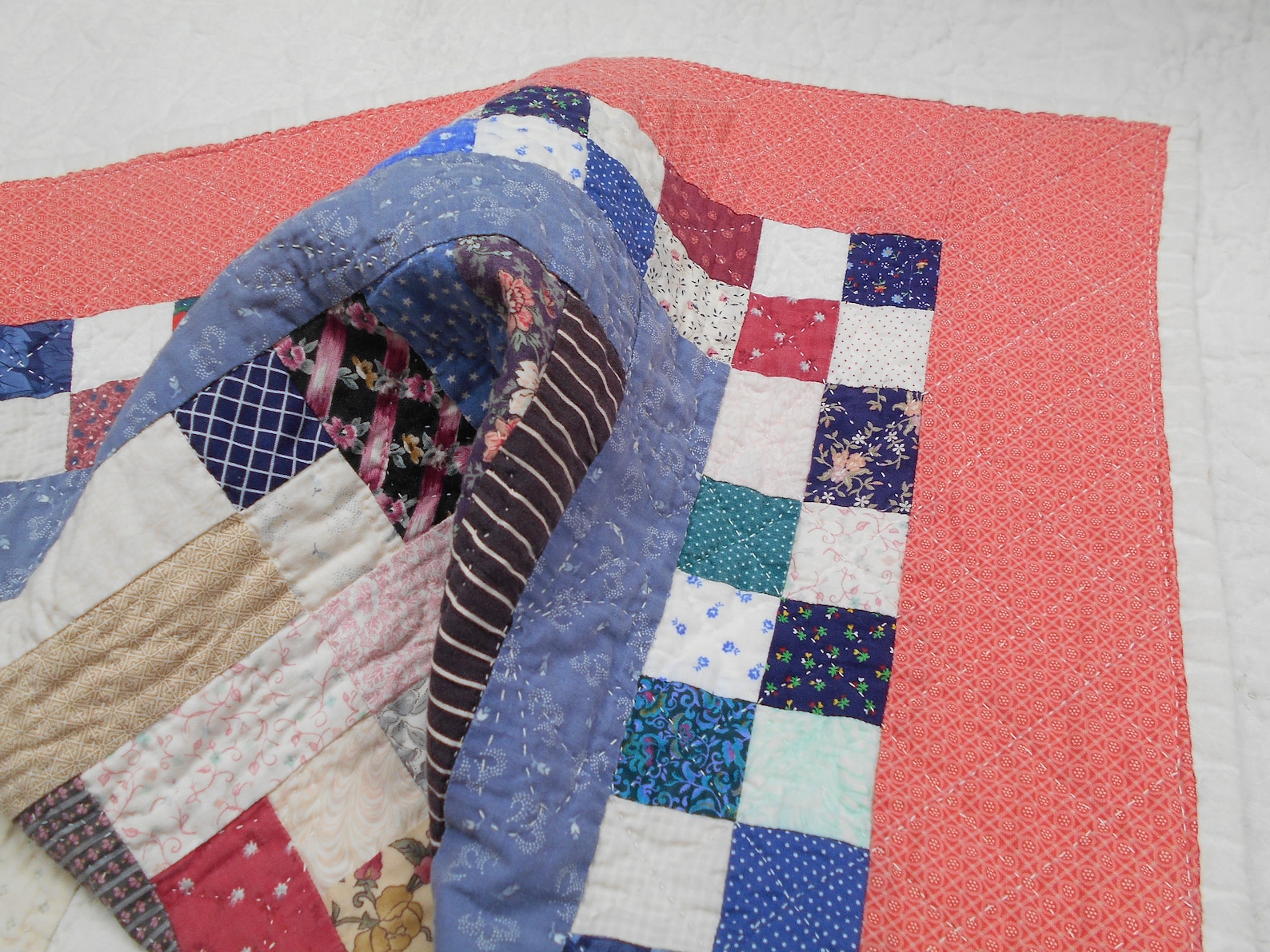 Log Cabin Straight Furrows Quilt. Gorgeous Fabrics. | Etsy