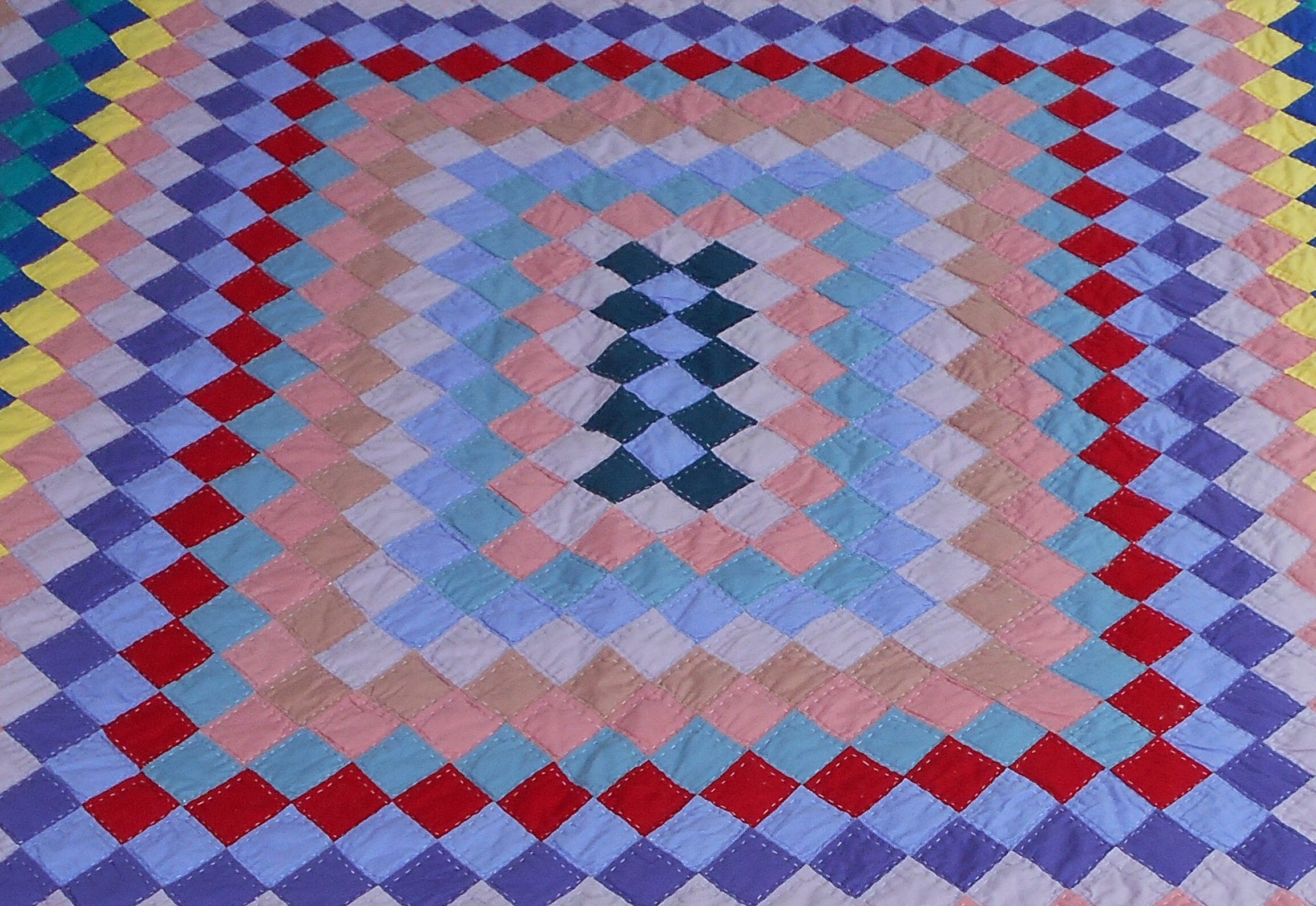 Bright, Homemade, Boston Commons Quilt. Hand Quilted. 77 X 82 - Etsy