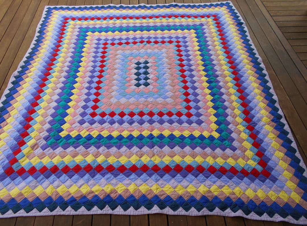 Bright, Homemade, Boston Commons Quilt. Hand Quilted. 77 X 82 - Etsy