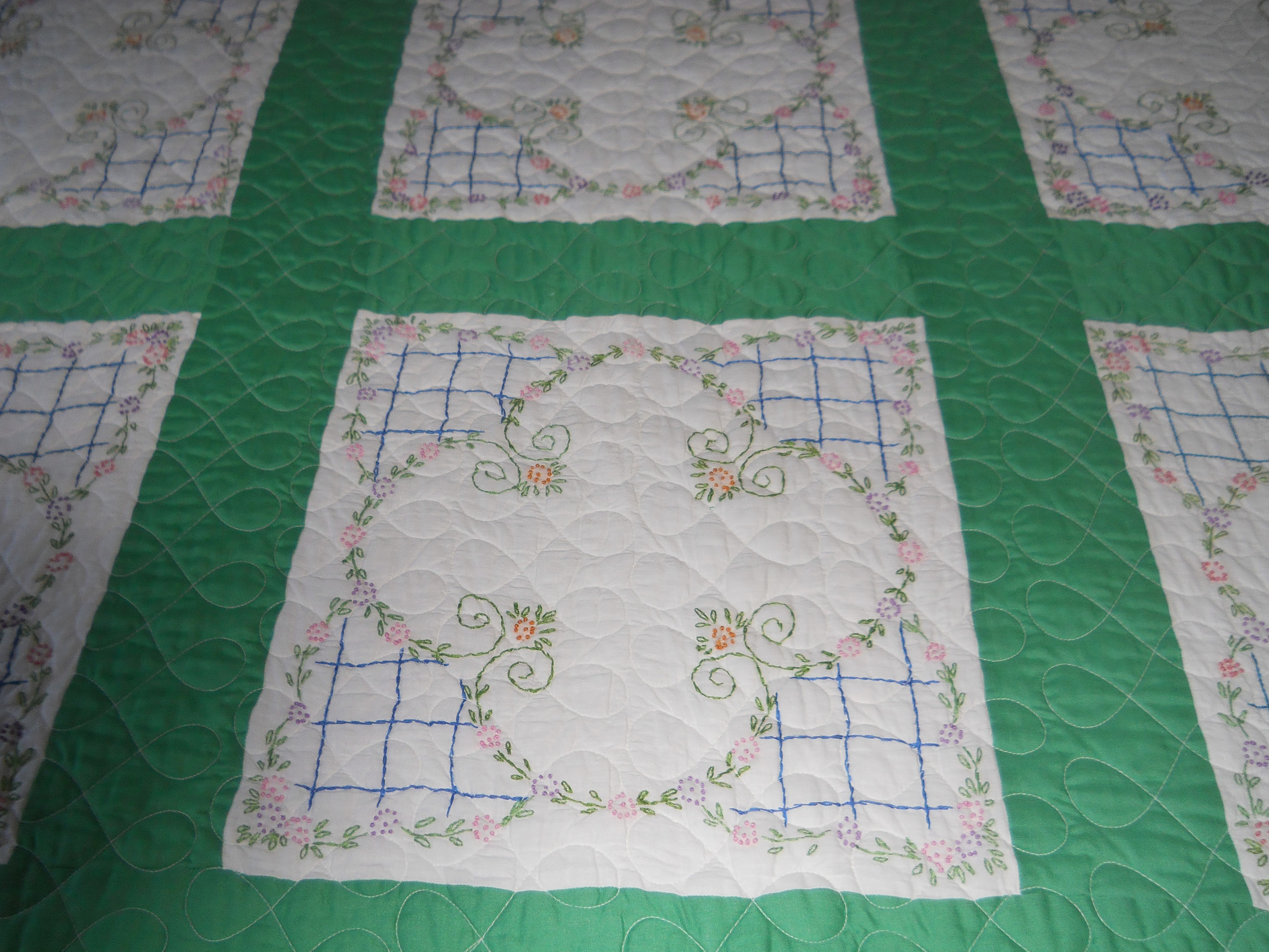 Hand Embroidered Blocks. Lovely Ilinois Quilt. Never Used - Etsy