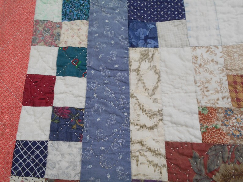 Log Cabin Straight Furrows Quilt. Gorgeous Fabrics. - Etsy