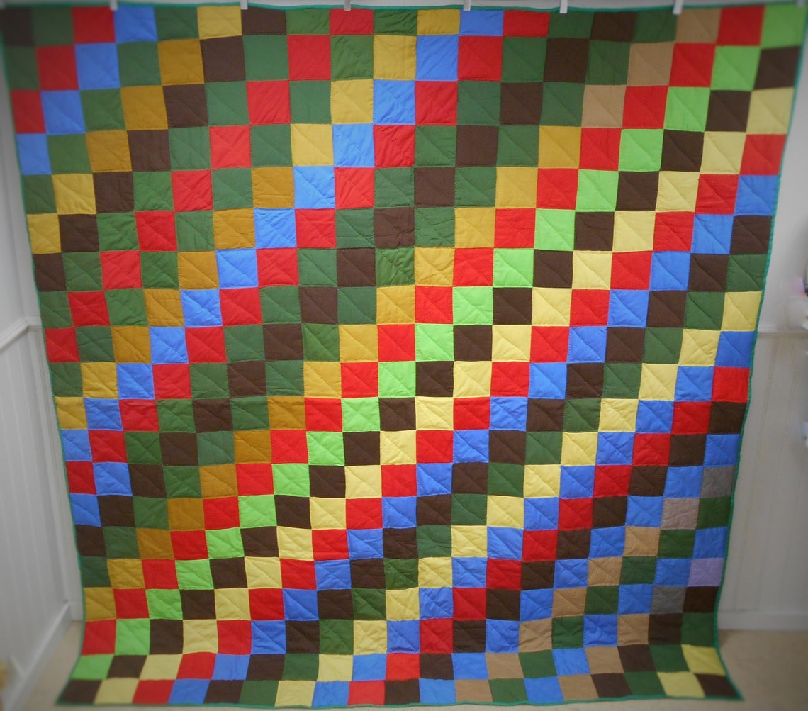 Showstopper Vibrant Stairstep Quilt. Hand Stitched. Nice - Etsy