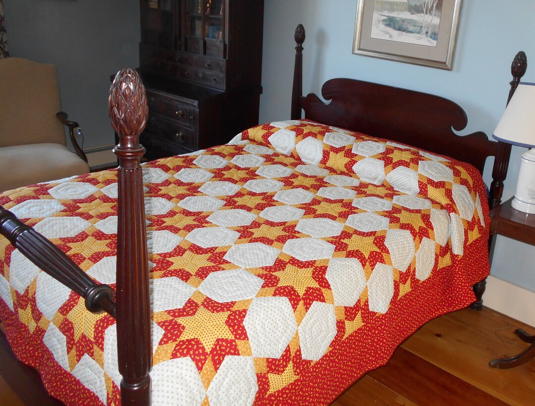 Showstopper! Vintage Double Star Quilt. Handmade From Virginia ...