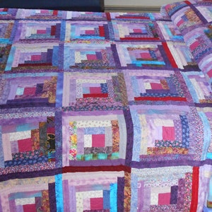 Showstopper! Log Cabin Quilt. Fabulous Colors and Prints. Large Size ...