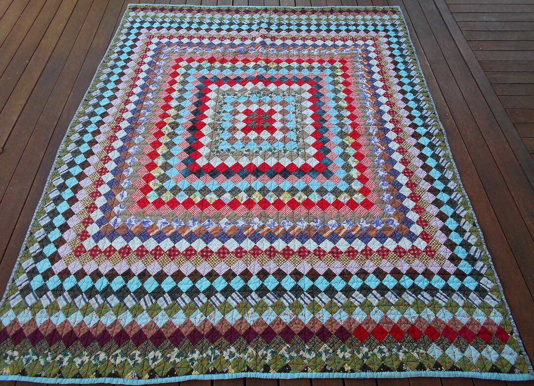 Vintage, Boston Commons Quilt. From Texas. Hand Stitched. Vibrant ...