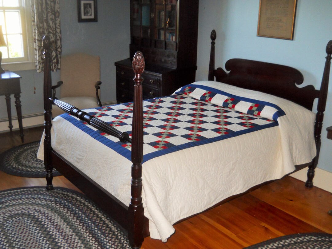 Gorgeous Nine Patch Quilt! Exquisite Hand Quilting. Large Size. Great ...