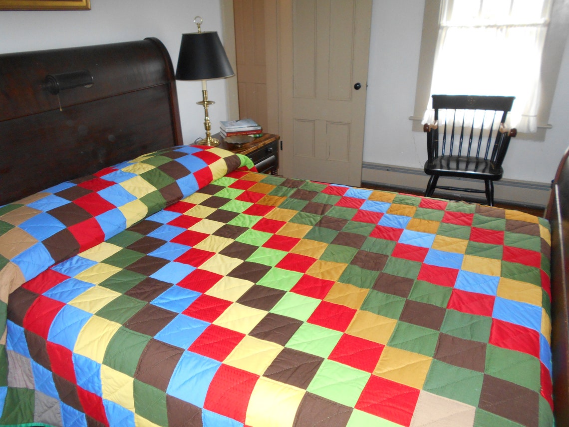 Showstopper Vibrant Stairstep Quilt. Hand Stitched. Nice - Etsy