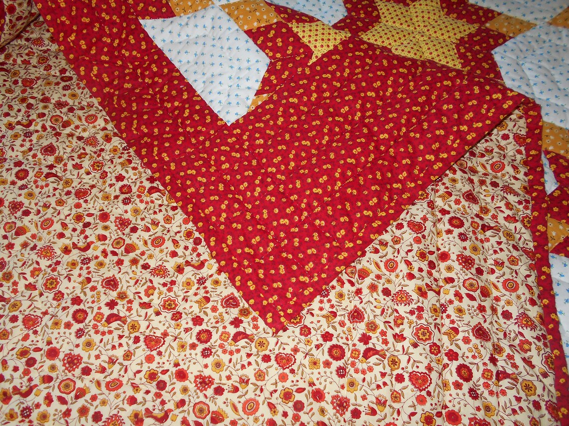 Showstopper Vintage Double Star Quilt. Handmade From - Etsy