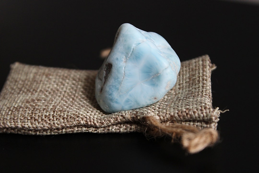 Larimar Large Raw Tumbled Stone, Dolphin Stone, Caribbean Stephilia's ...