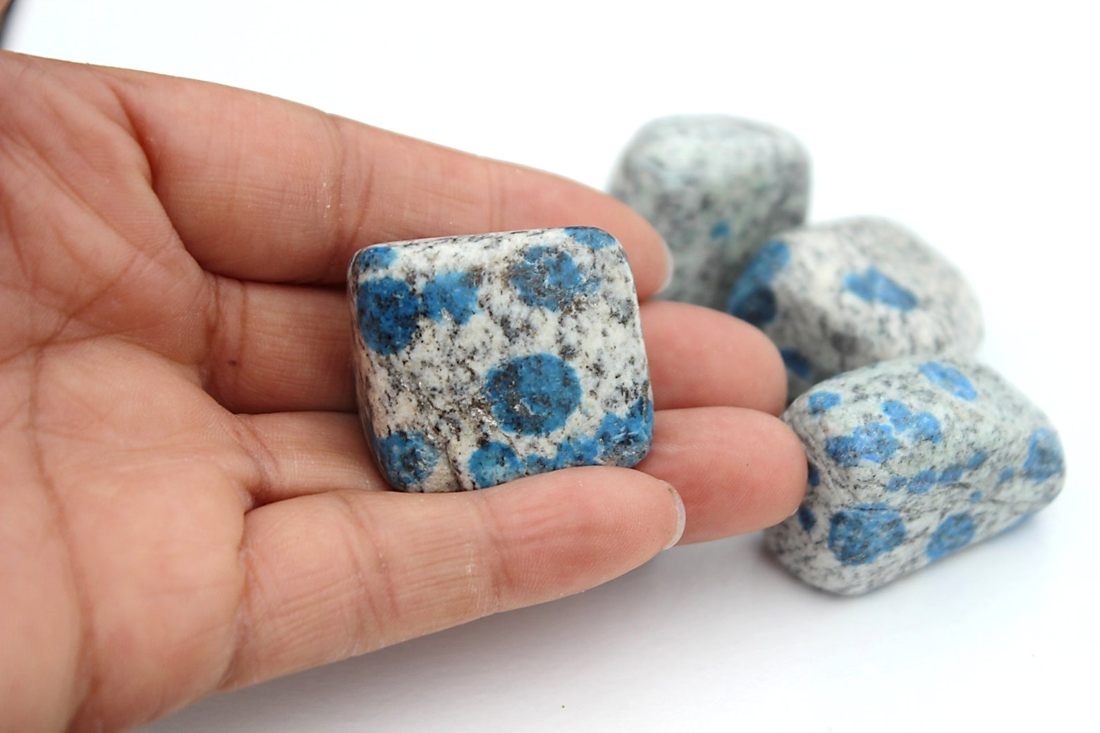 K2, Azurite in Granite Tumbled Stones - Etsy