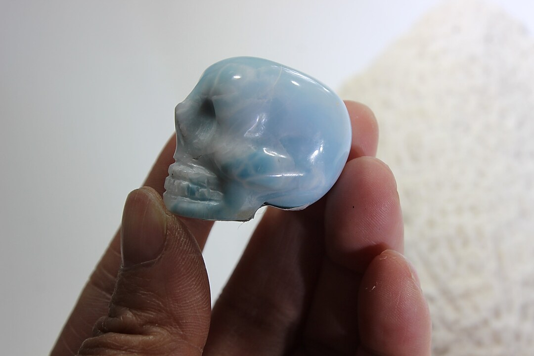 Larimar Skull / Pectolite Atlantis Stone, 41 Grams - Etsy