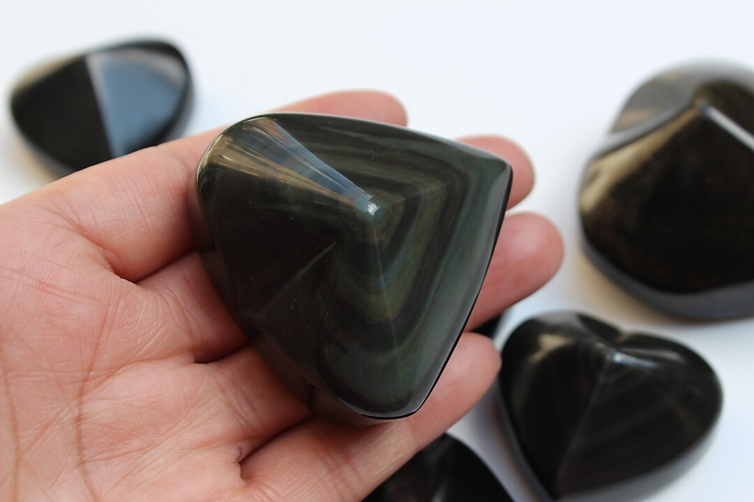 Obsidian Puff Heart - Etsy